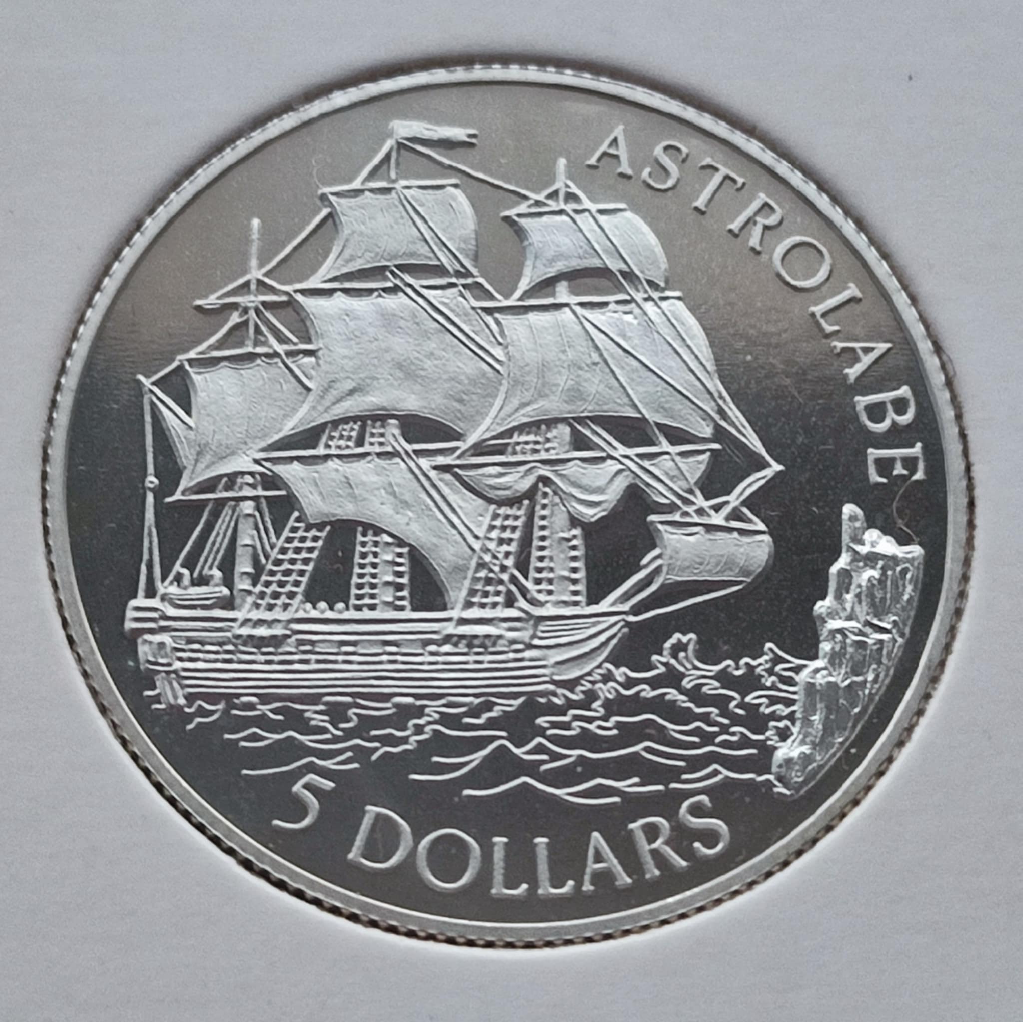 KUKO SALOS 5 DOLLARS 1992 PROOF / Ag.500 - erpnumismatics.lt